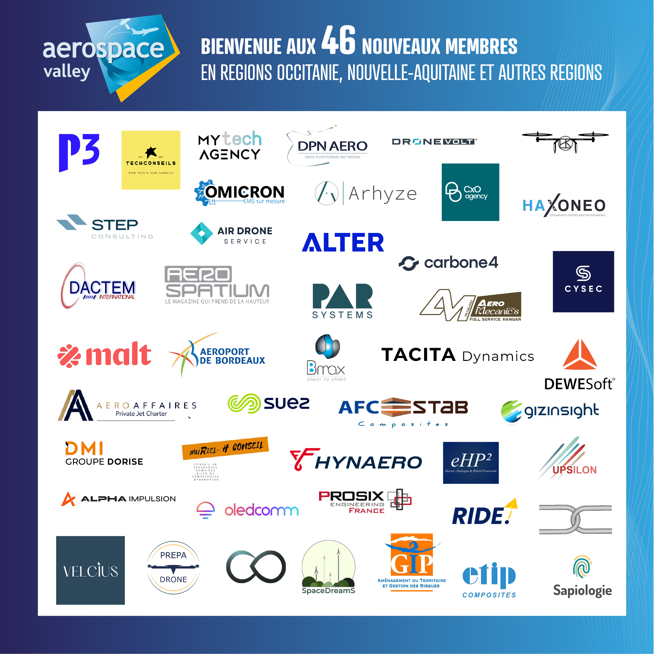 Bienvenue aux 46 nouveaux membres du Pôle ! | Aerospace Valley